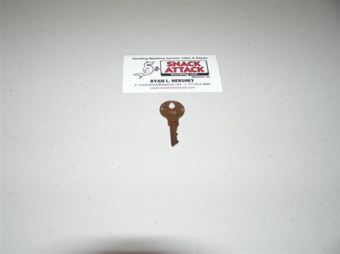 Vendstar 3000, 4000 / #159 Top Lid Key | Snack Attack Vending LLC ...
