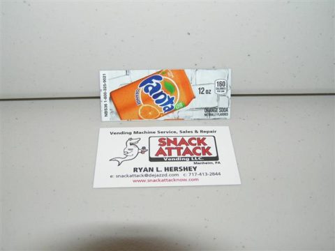 (1) Fanta Orange 12oz Can Vending Label | Snack Attack Vending LLC ...