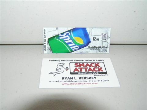 (1) Sprite 12oz Can Vending Label | Snack Attack Vending LLC Vending ...