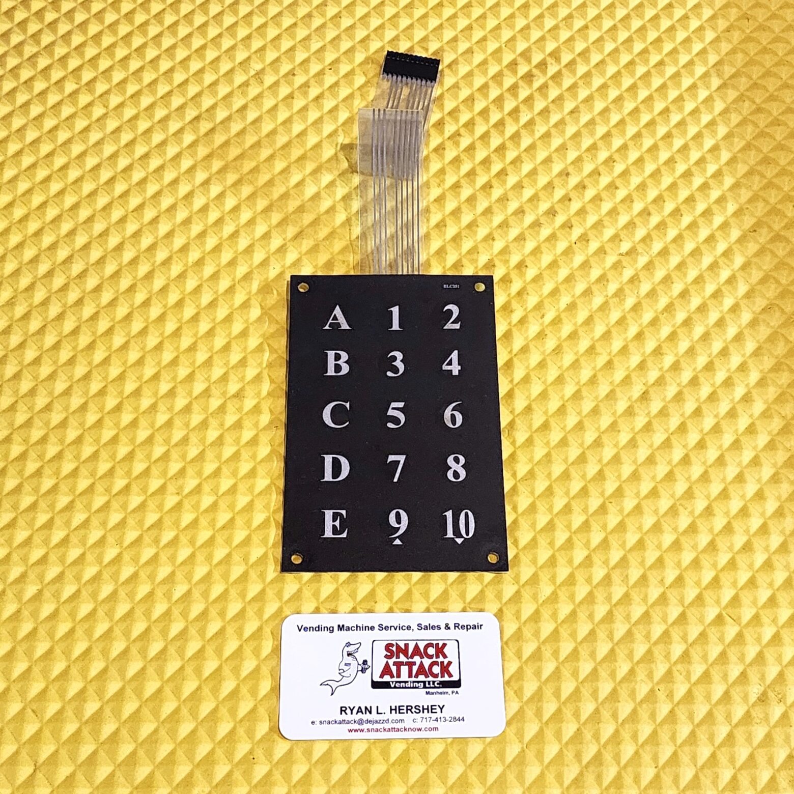 SEAGA COMBO MACHINE KEY PAD / ELC251 | Snack Attack Vending LLC Vending ...